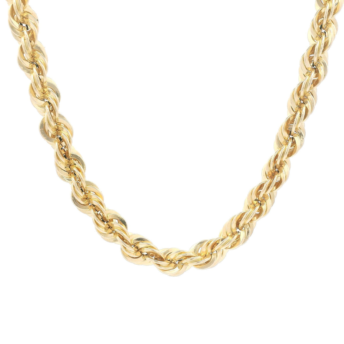 14K Hollow Rope Chain 7MM | Gold Necklace NYC – Javierthejeweler