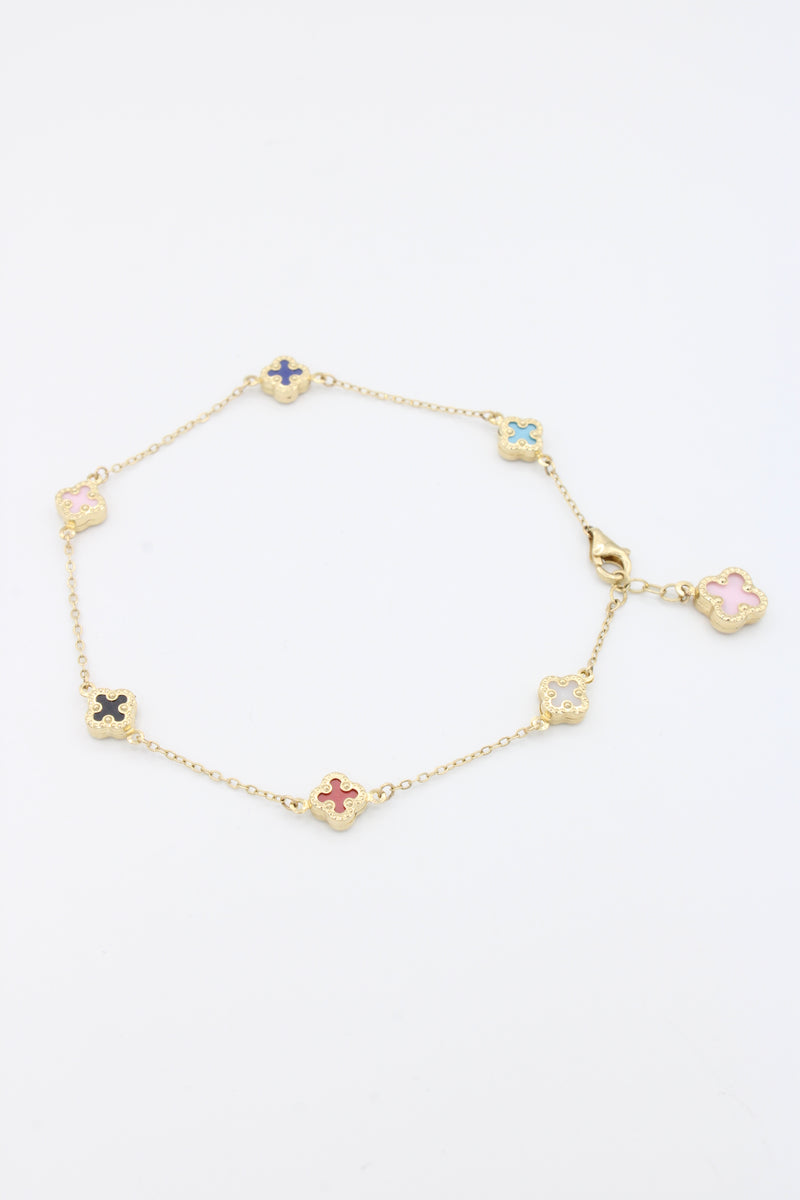 *NEW* PA 14K Multi-Color Clover Bracelet JTJ™ | Javierthejeweler